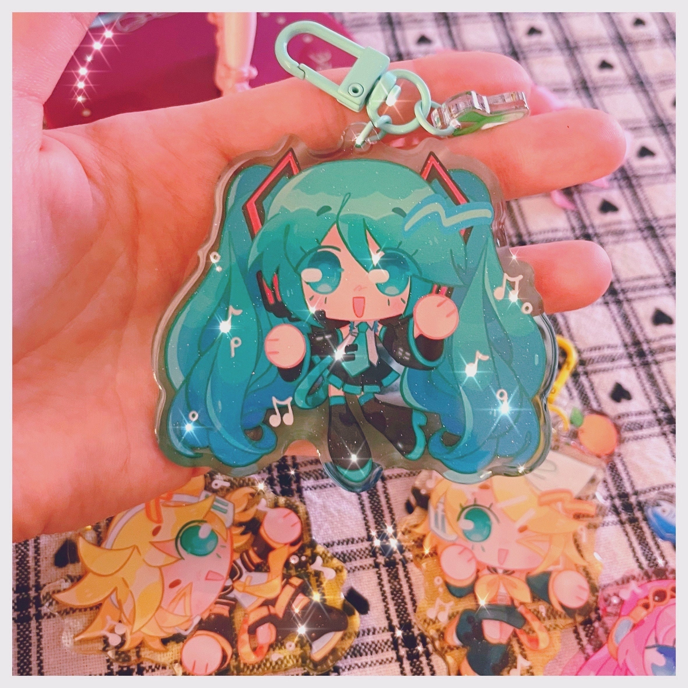 IN STOCK Cute Anime VOCALOID Hatsune Miku Glitter Keychain - Etsy