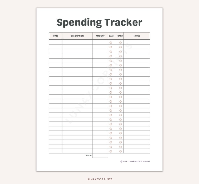 Expense Tracker Printable Spending Tracker, Spending Log, Expense ...