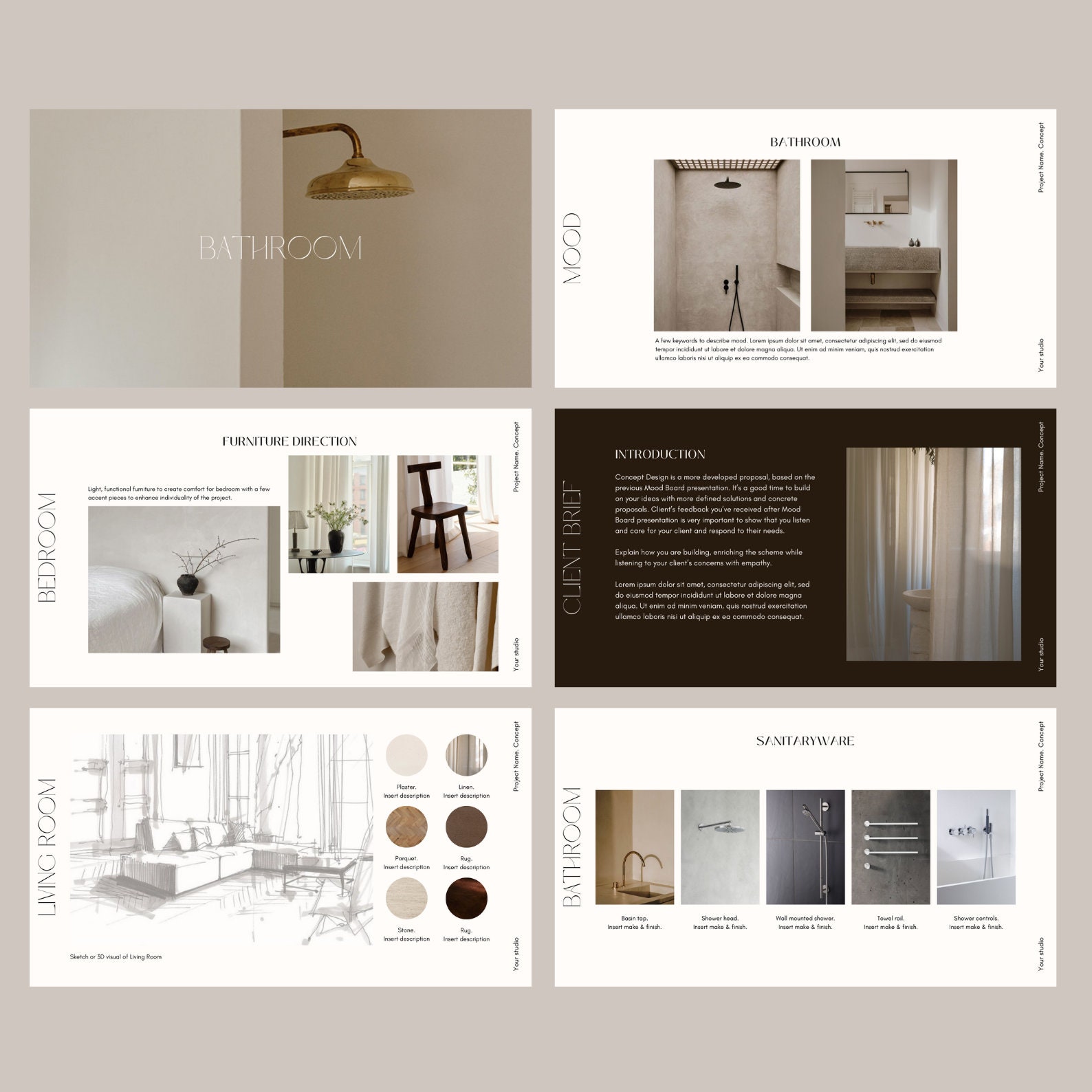 Interior Design Concept Presentation Template Canva Template Adobe Indesign Concept Template 