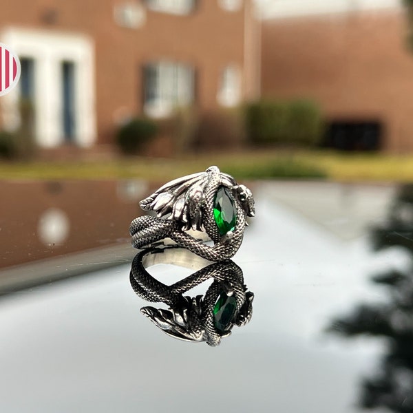 Emerald Snake Ring - Etsy