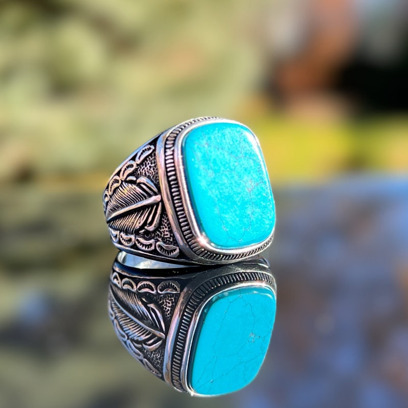 Turquoise Stone Ring - Etsy