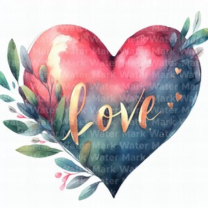 Valentines Day Heart Clipart, 12 Jpg, Couple in Love, Digital Download ...