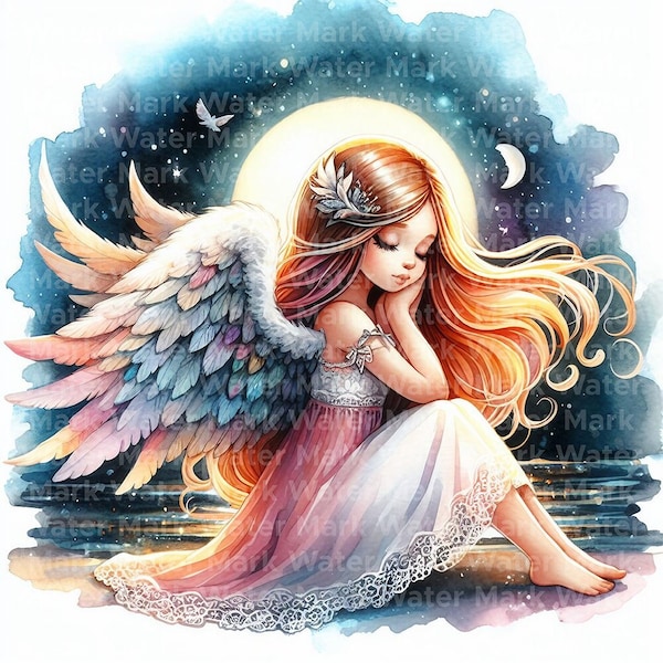 Angel Watercolor - Etsy