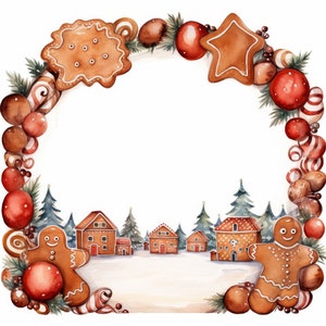 Gingerbread Border Clipart, 11 JPG, Digital Download, Digital Paper ...