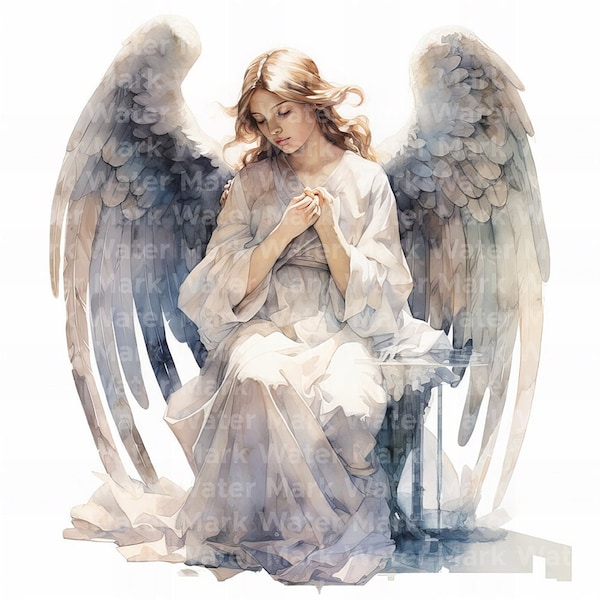 Angel Watercolor - Etsy