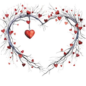 Valentines Day Frames Watercolor Clipart, 12 JPG, Digital Download ...