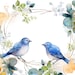Watercolor Birds Frame Clipart, 10 JPG, Digital Paper Crafts, Frame ...