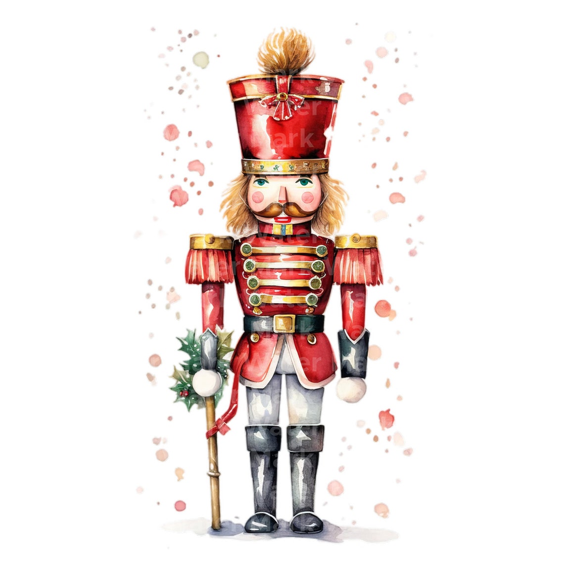 Watercolor Christmas Nutcracker Clipart: Holiday Card Making (digital ...
