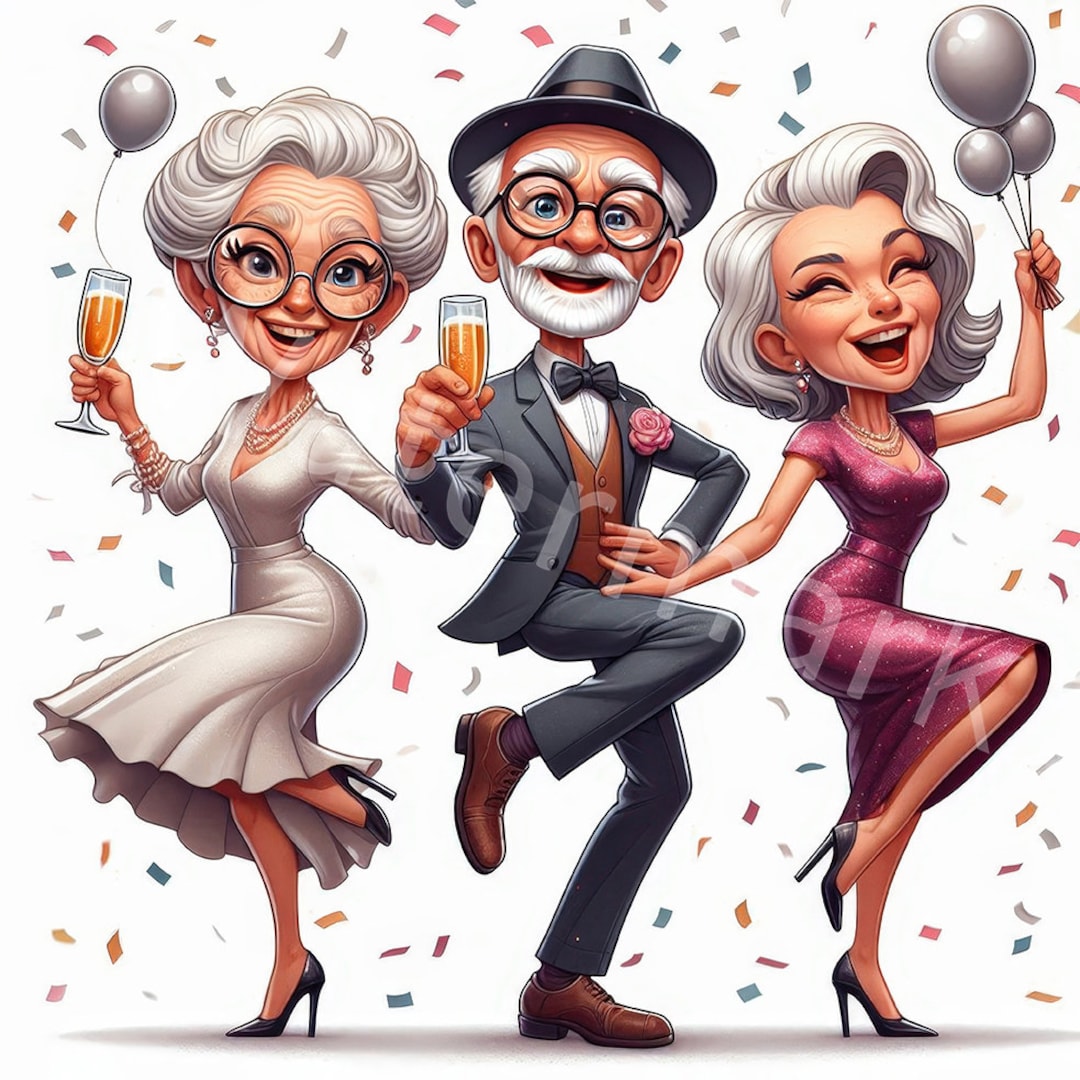 Senior Dances Clipart, 11 JPG, Digital Download, Senior People Graphics ...
