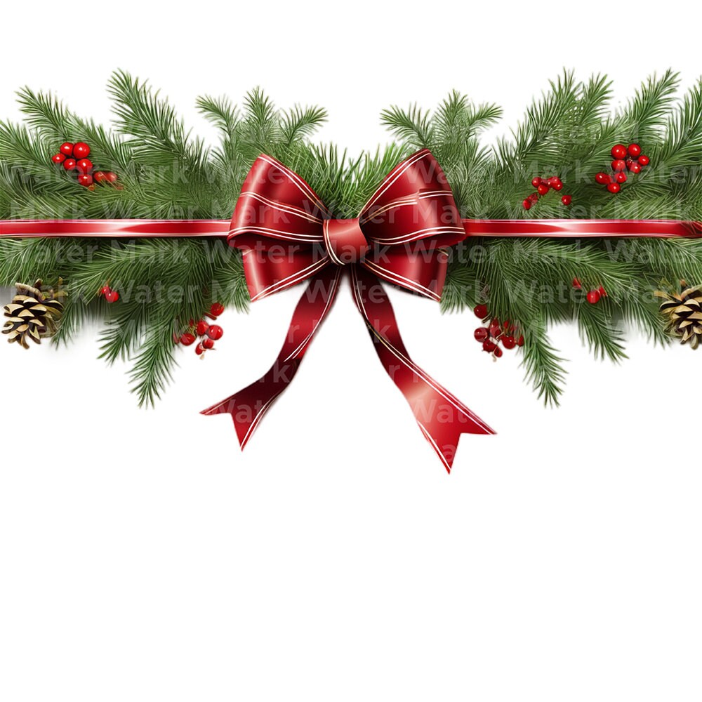 Watercolor Christmas Borders Clipart: Garland & Card Making (digital ...