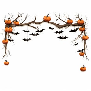 Halloween Watercolor Border Clipart, 12 JPG, Digital Download ...