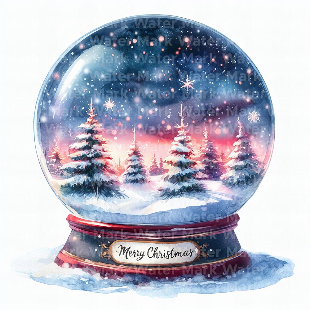Christmas Snow Globe Clipart, 13 Jpg, Digital Download, Card Making ...