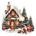 Christmas House Watercolor Clipart, 12 JPG, Winter Hous , Winter ...