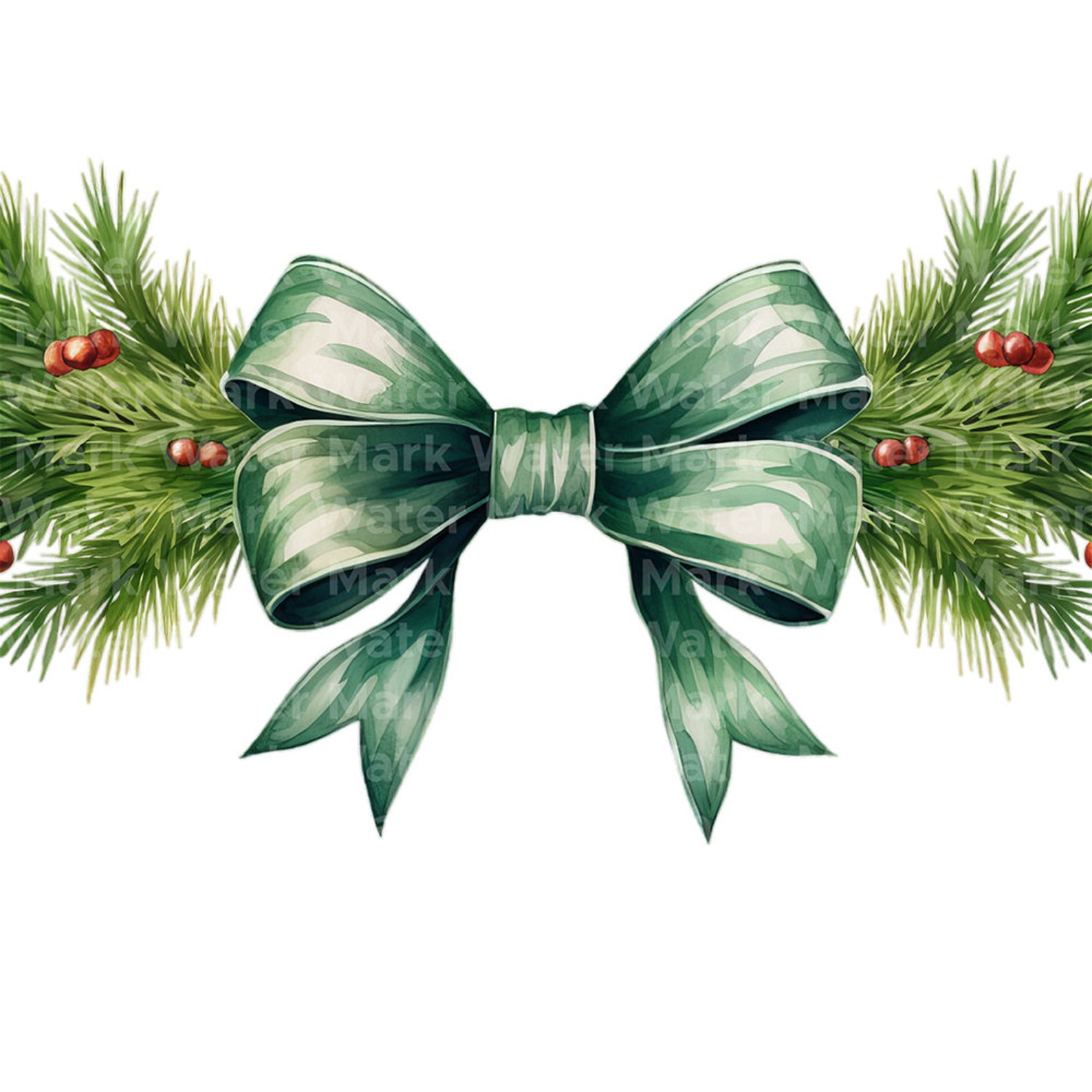 Christmas Borders Watercolor Clipart, 13 JPG, Digital Paper Craft ...