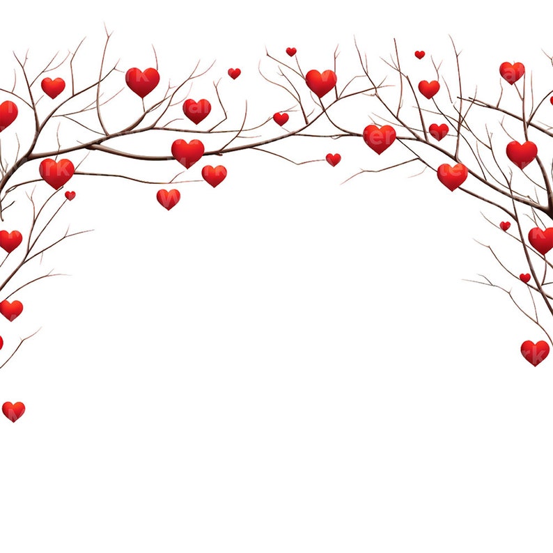 Valentine's Day Hearts Frame Clipart, 10 JPG, Digital Download, Digital ...