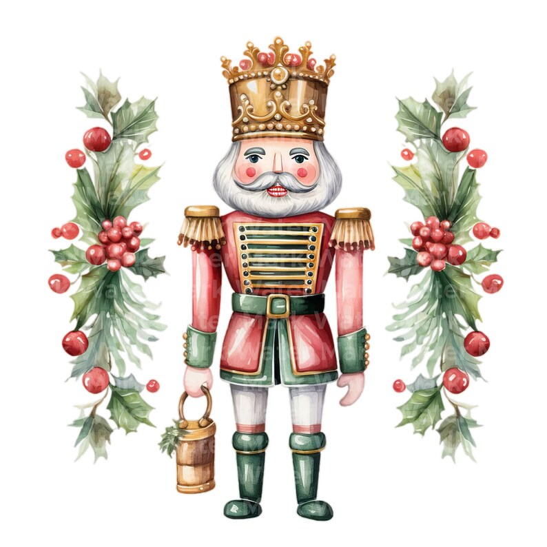 Watercolor Christmas Nutcracker Clipart: Holiday Card Making (digital ...