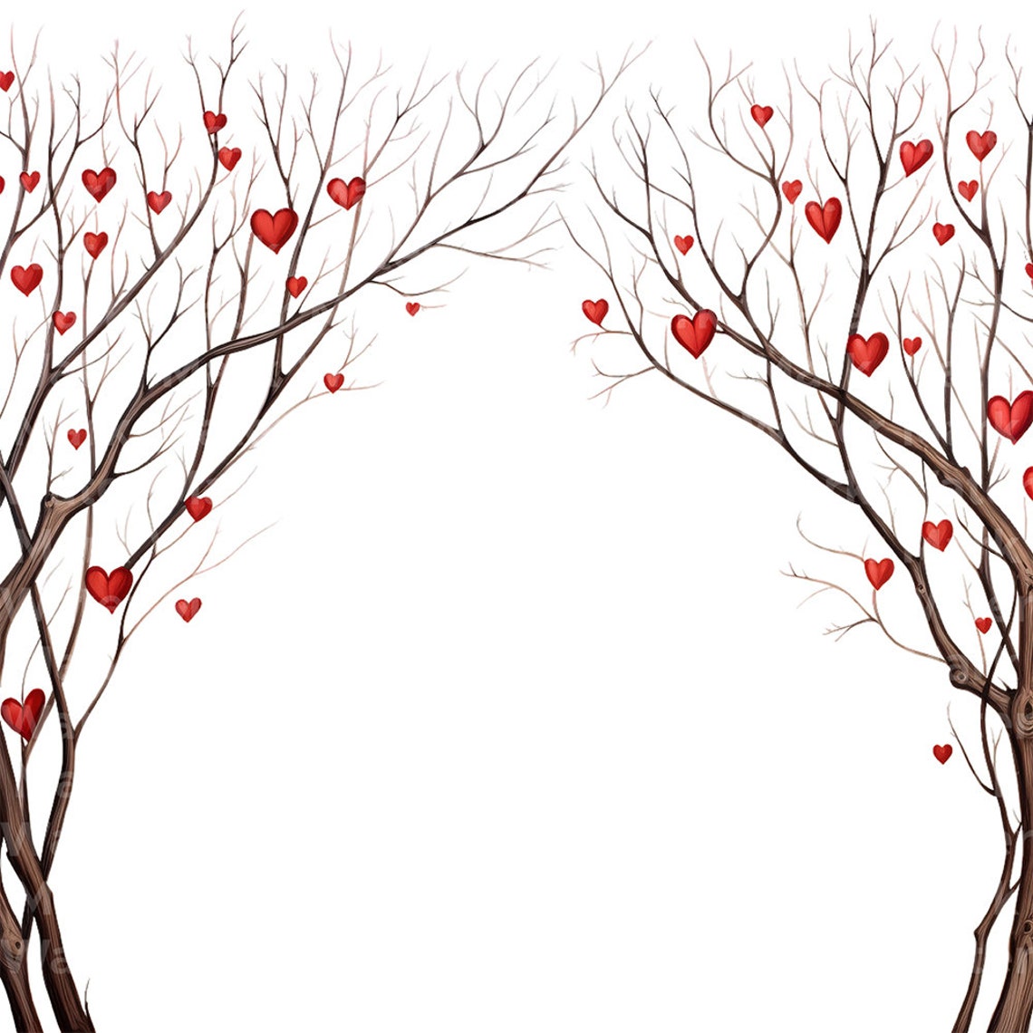 Valentine's Day Hearts Frame Clipart, 12 JPG, Digital Download, Digital ...