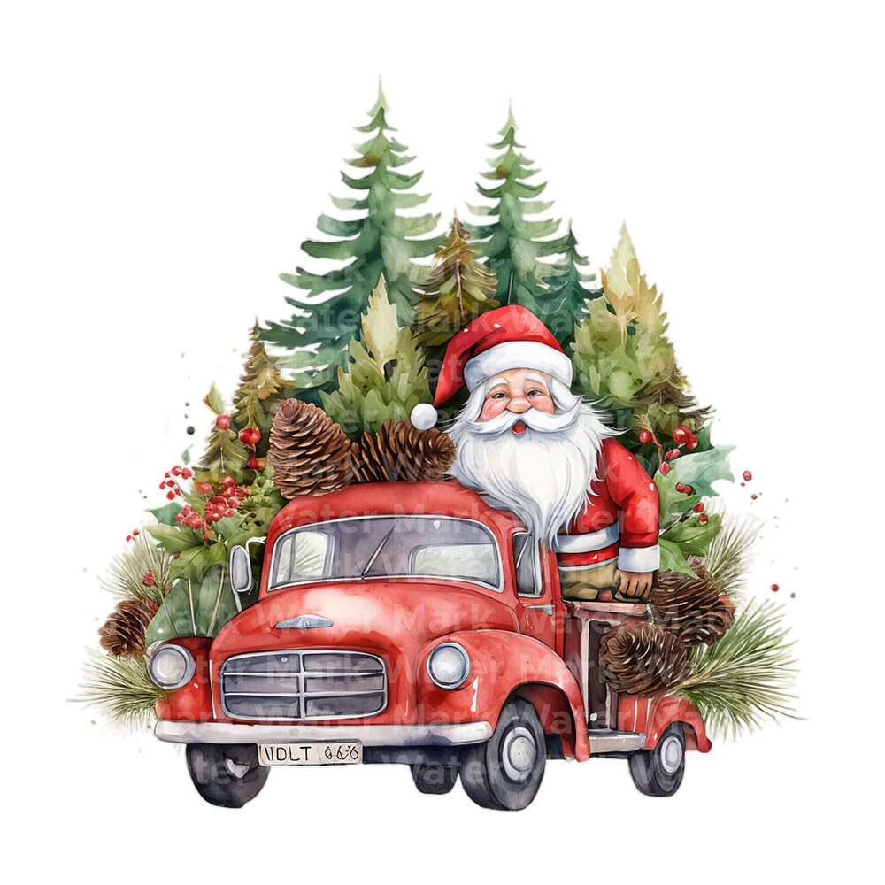 Christmas Gnomes Clipart, 10 JPG, Watercolor Clipart, Card Making ...