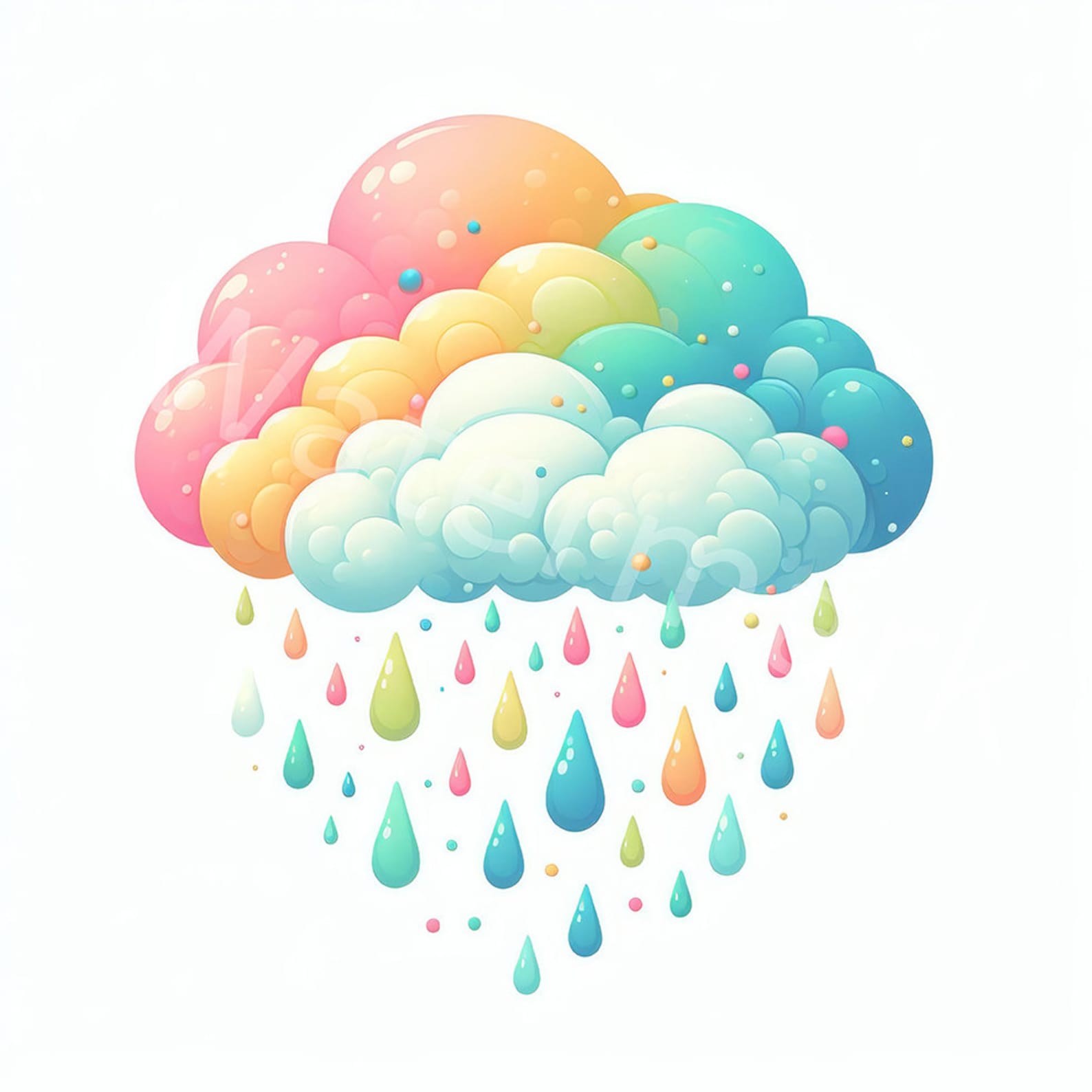 Rainbow Clouds Clipart, 12 JPG, Digital Download, Commercial Us ...