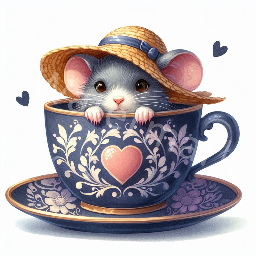 Mouse in Cup Clipart, 12 Jpg, Digital Download, Children's ...