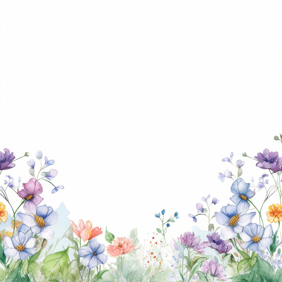 Border Spring Flowers Clipart, 12 JPG, Digital Download, Digital Paper ...