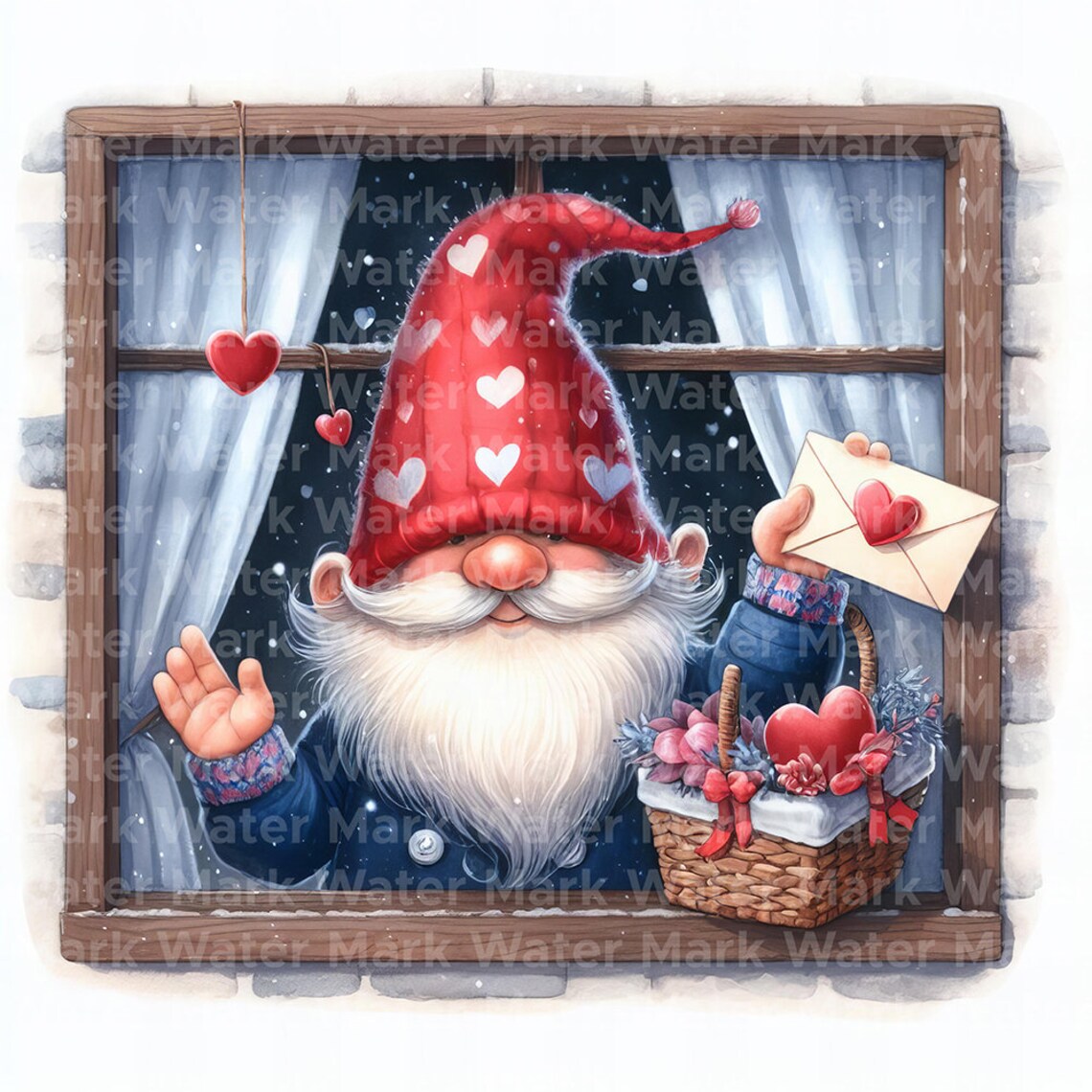 Valentine's Day Gnome Clipart, 13 JPG, Digital Download, Gnome With ...