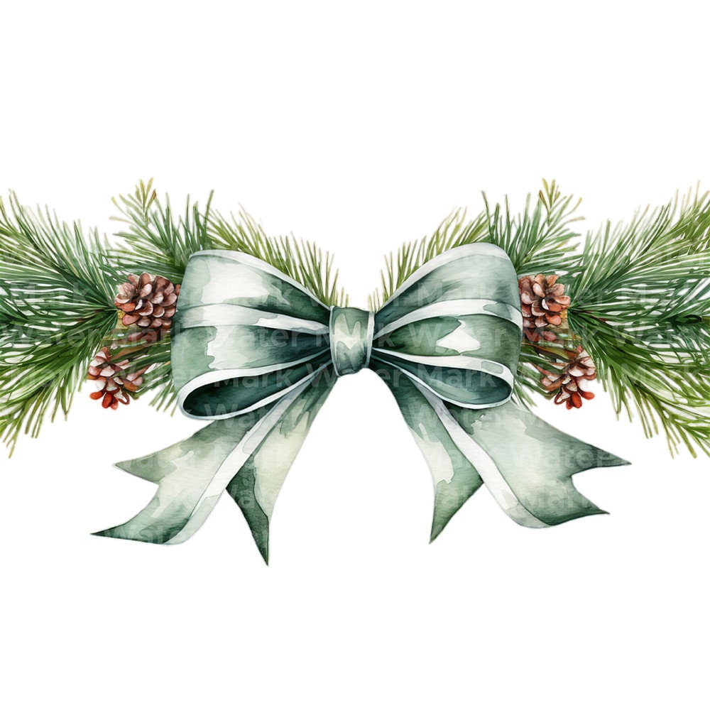 Christmas Borders Watercolor Clipart, 13 JPG, Digital Paper Craft ...