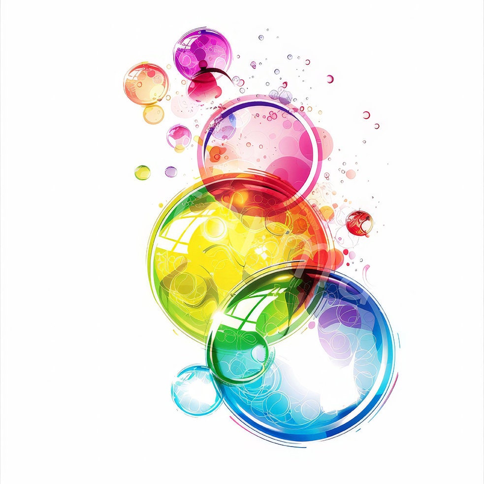 Watercolor Bubbles Clipart: Scrapbook & Planner Graphics (digital ...