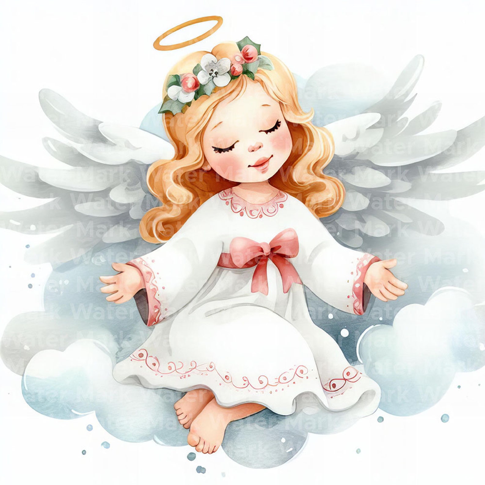 Christmas Angel Clipart 12 Jpg Watercolor Clipart Digital - Etsy UK