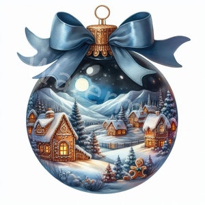 Christmas Ornament Bauble Clipart, 12 JPG, Digital Download, Christmas ...