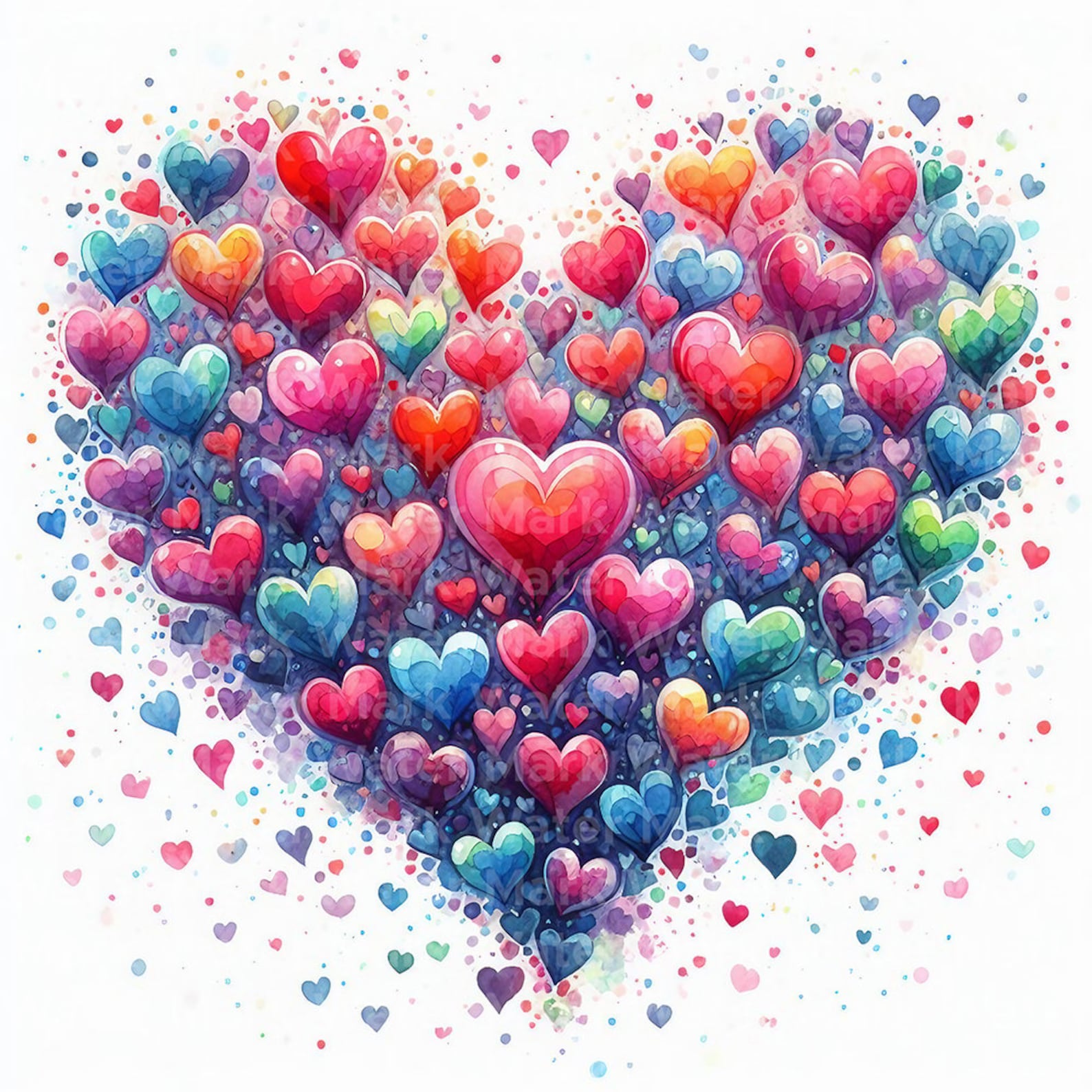 Valentines Day Heart Clipart, 12 Jpg, Couple in Love, Digital Download ...