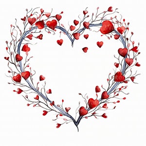 Valentines Day Frames Watercolor Clipart, 12 JPG, Digital Download ...