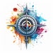 Watercolor Compass Clipart: 12 JPG Graphics (digital Download) - Etsy