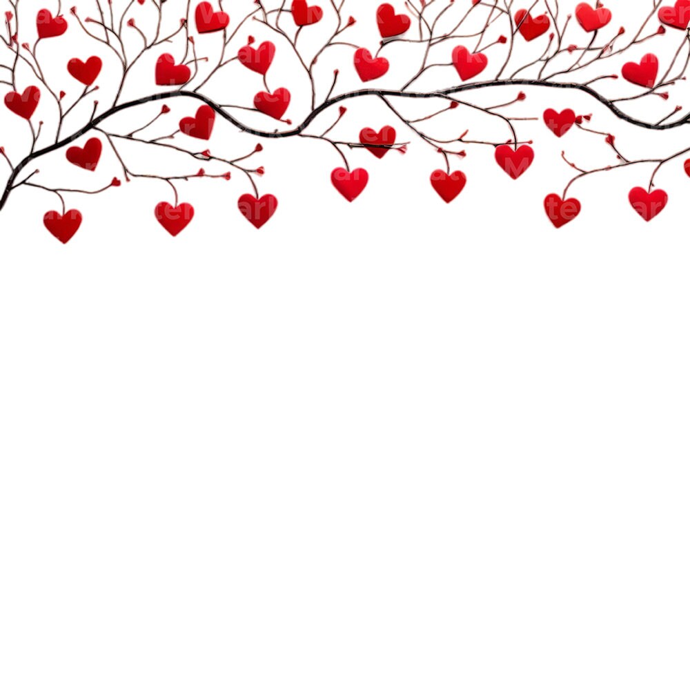 Valentine's Day Hearts Frame Clipart: Watercolor Card Making (digital ...