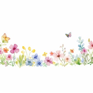 Border Spring Flowers Clipart, 12 JPG, Digital Download, Digital Paper ...