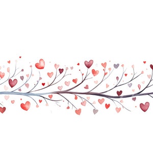 Watercolor Valentine's Day Heart Borders Clipart (digital Download) - Etsy
