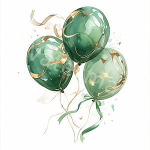 Watercolor Birthday Balloons Clipart: Kids Party Graphics (digital ...