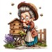 Funny Beekeeper Grandma Clipart Bundle: Whimsical Bees & Hive (digital ...