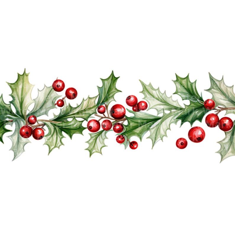 Christmas Borders Watercolor Clipart, 13 JPG, Digital Paper Crafts ...