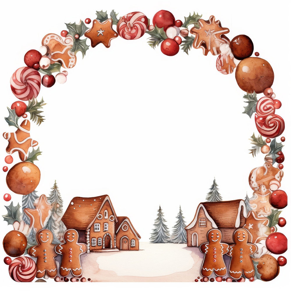 Gingerbread Border Clipart, 11 JPG, Digital Download, Digital Paper ...