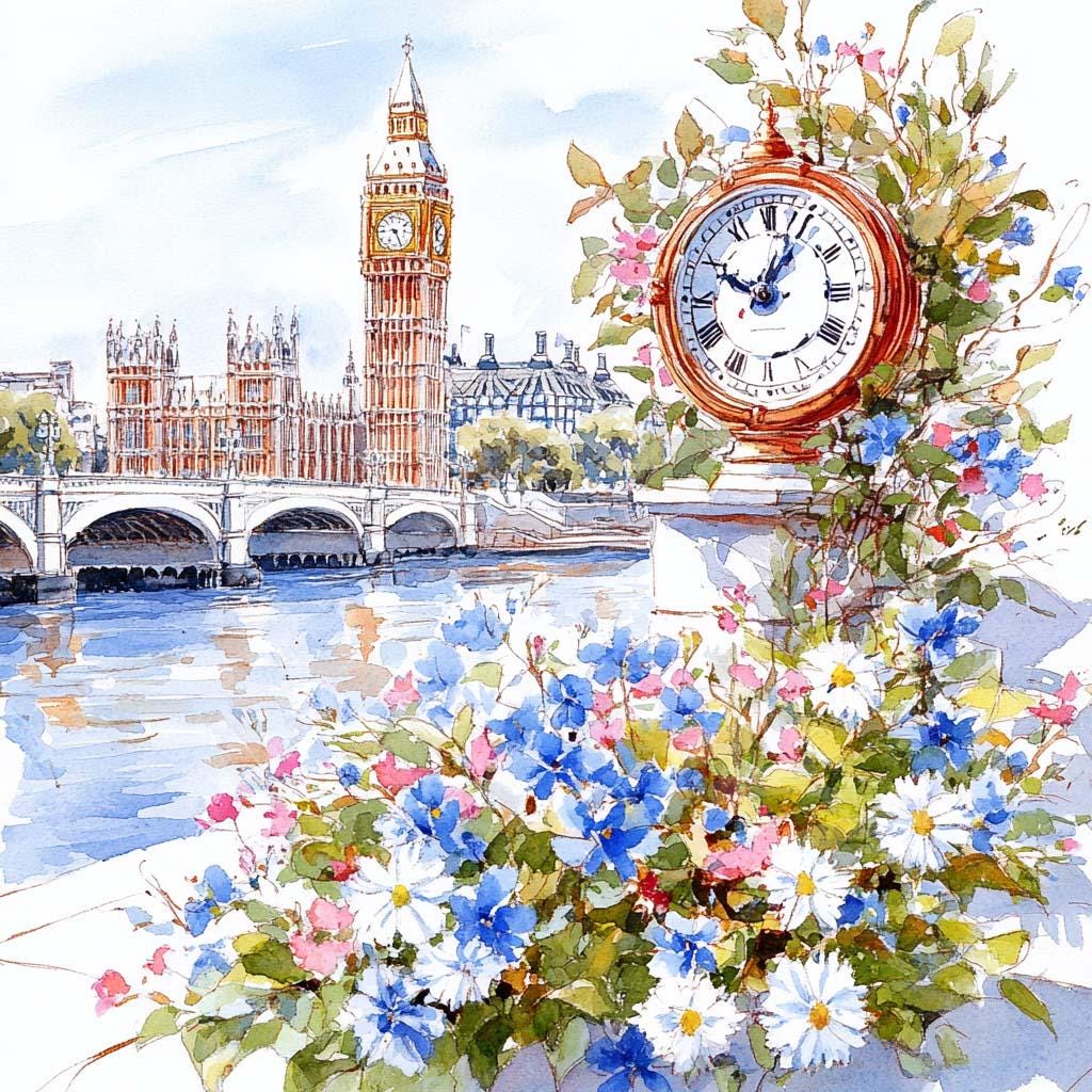 Watercolor Spring in Paris Clipart: European Landmarks (digital ...