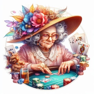Funny Old Ladies Clipart, 12 Jpg, People Clipart, Elegant Lady Playing ...