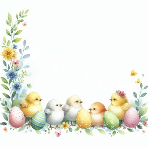 Easter Borders Watercolor Clipart, 11 JPG, Digital Download, Easter ...