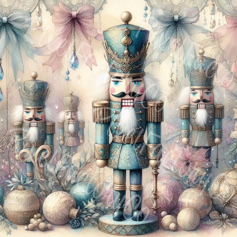 Vintage Nutcracker Clipart, Christmas Digital Paper Craft, Scrapbooking, Junk Journal, Digital ...