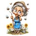 Funny Beekeeper Grandma Clipart Bundle: Whimsical Bees & Hive (digital ...