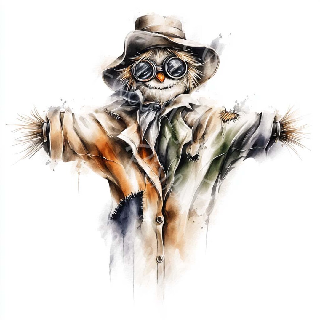 Fall Scarecrow Clipart Autumn Harvest Art Digital JPG Clip Art for ...