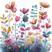 Whimsical Flower Clipart: Colorful Fantasy Floral Art (digital Download ...