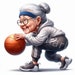 Sportswomen Clipart: Watercolor Old Ladies, Seniors (JPG Digital ...