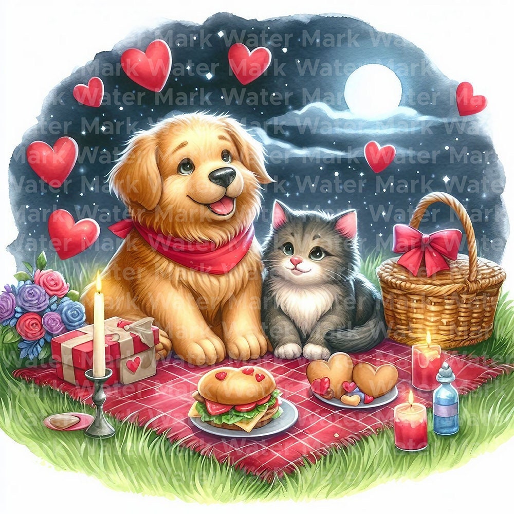 Valentine's Day Clipart, 11 JPG, Digital Download, Valentine's Day Dog ...