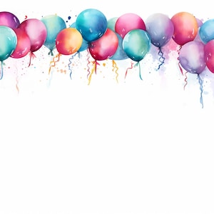 Watercolor Bunting Clipart: Birthday Party Decorations (digital ...